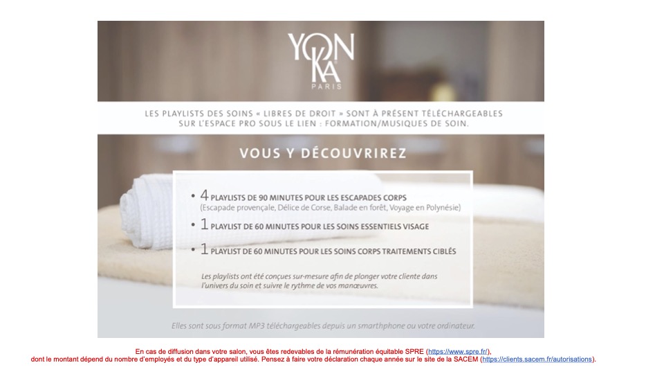 Treatment music & playlists - Yon-Ka Pro